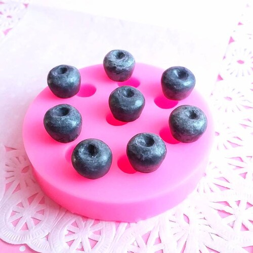 Blueberry Silicone Mold Fruit Polymer Clay Mold Flexible | Etsy