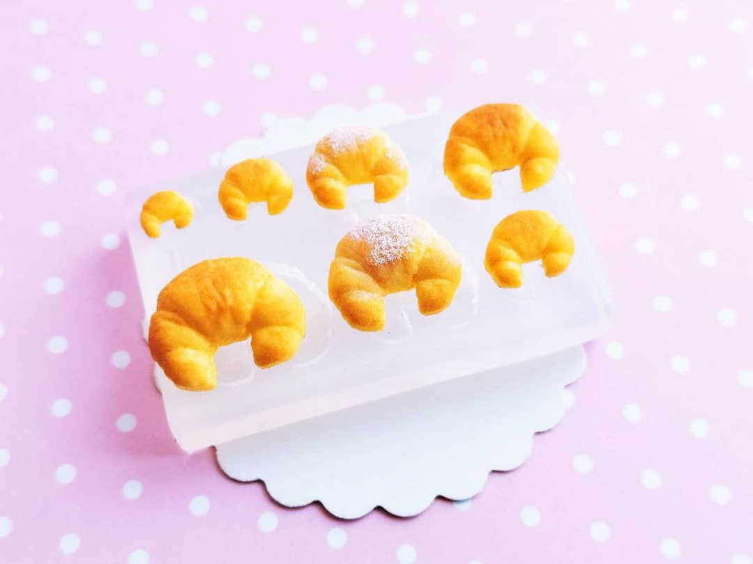 Miniature Croissants Silicone Mold, Croissant Polymer Clay Mold ...