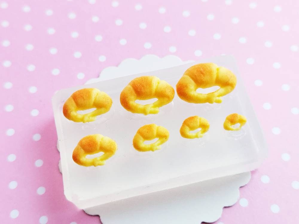 Miniature Croissants Silicone Mold, Croissant Polymer Clay Mold ...