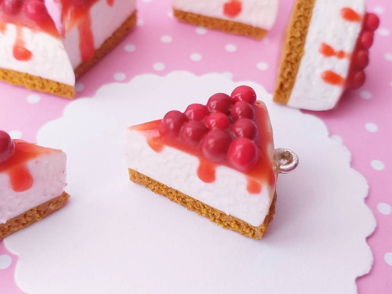 Cherry Cheesecake Charm Miniature Food Kawaii Charms | Etsy