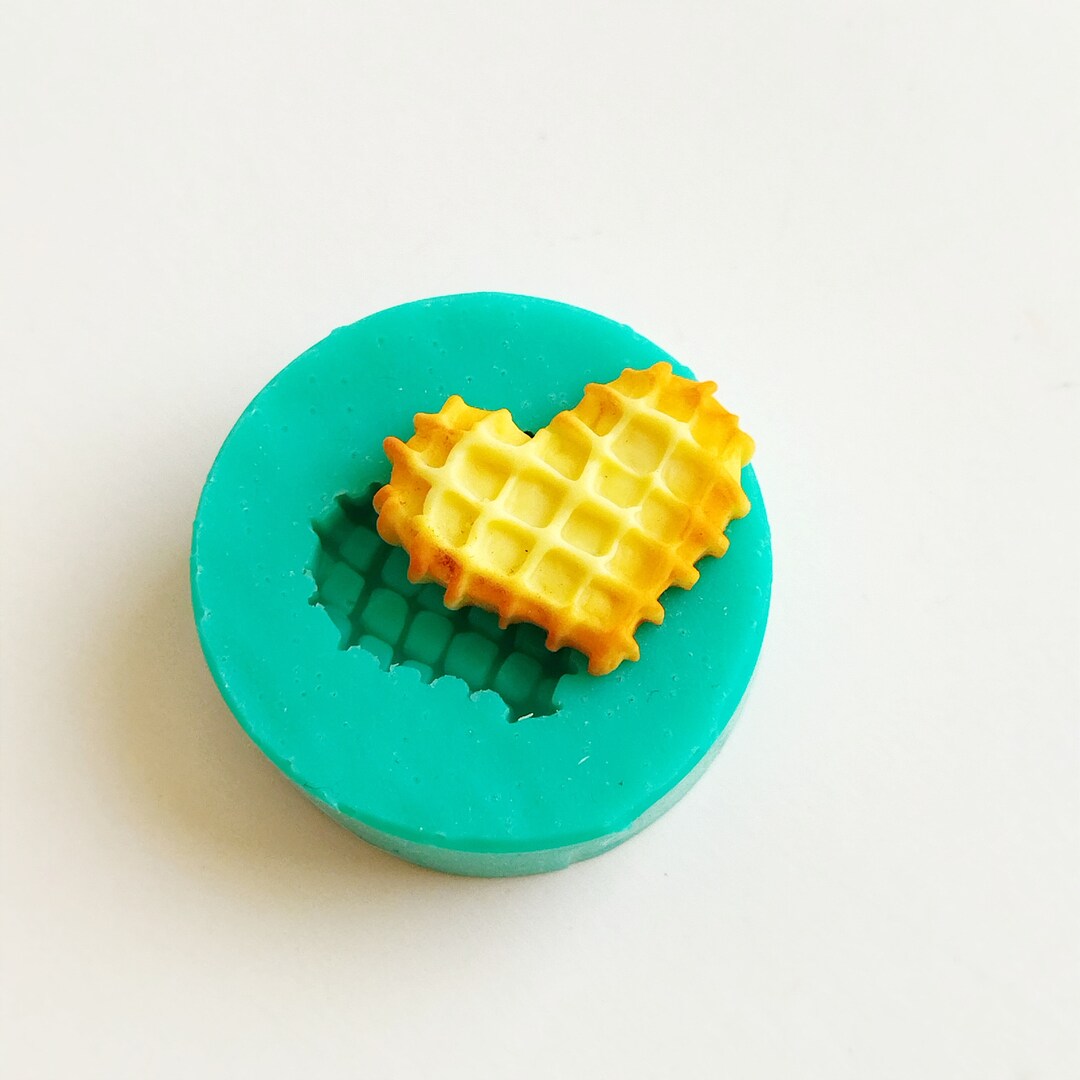 Heart Waffle Silicone Mold, Waffle Polymer Clay Mold, Flexible Push ...