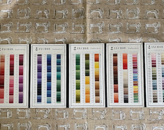 Clarks Anchor Embroidery Thread Colour Chart, Vintage, Colour Card 101m ...