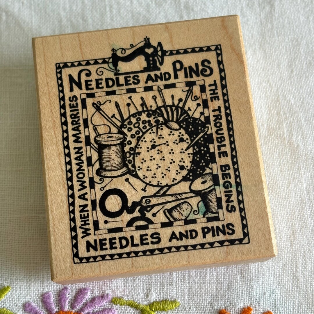Needles and Pins Craft Stamp - Etsy