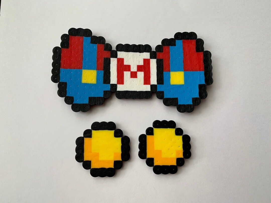 Super Mario Bro's Mario Hair Bow and Button Set - Etsy