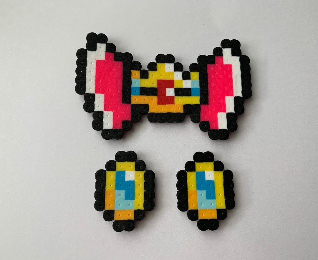 Super Mario Bro's Princess Peach Hair Bow and Button Set - Etsy