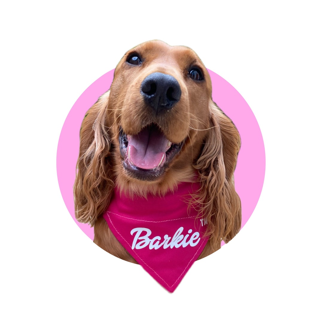 Barkie Pink Dog Bandana Neckerchief Slip on Collar - Etsy