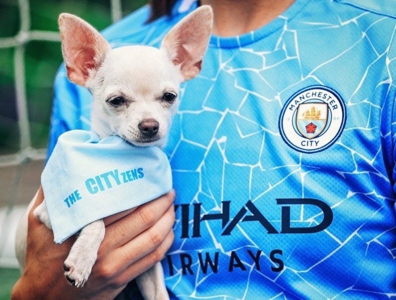Manchester City Dog Bandana Man Football MCFC Cityzens Slide Collar ...