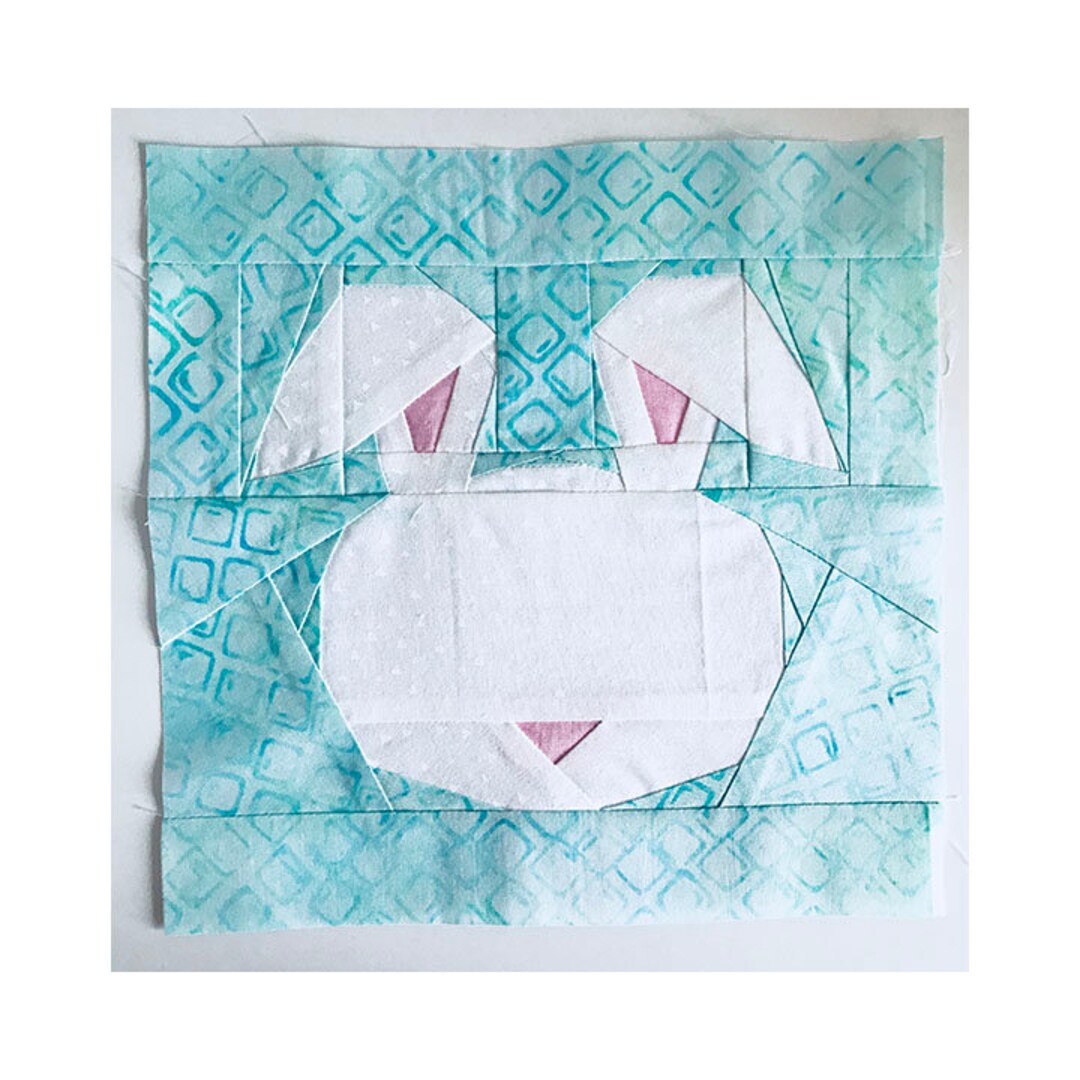 PDF, Bunny Quilt Pattern, 8"x8" Quilt Block, Paper Piecing, Easter ...