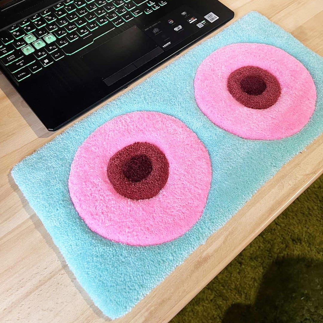 Female Breast Кeyboard Tufted Rug, Fluffy Tufted Rug, Wrist Rest Women ...