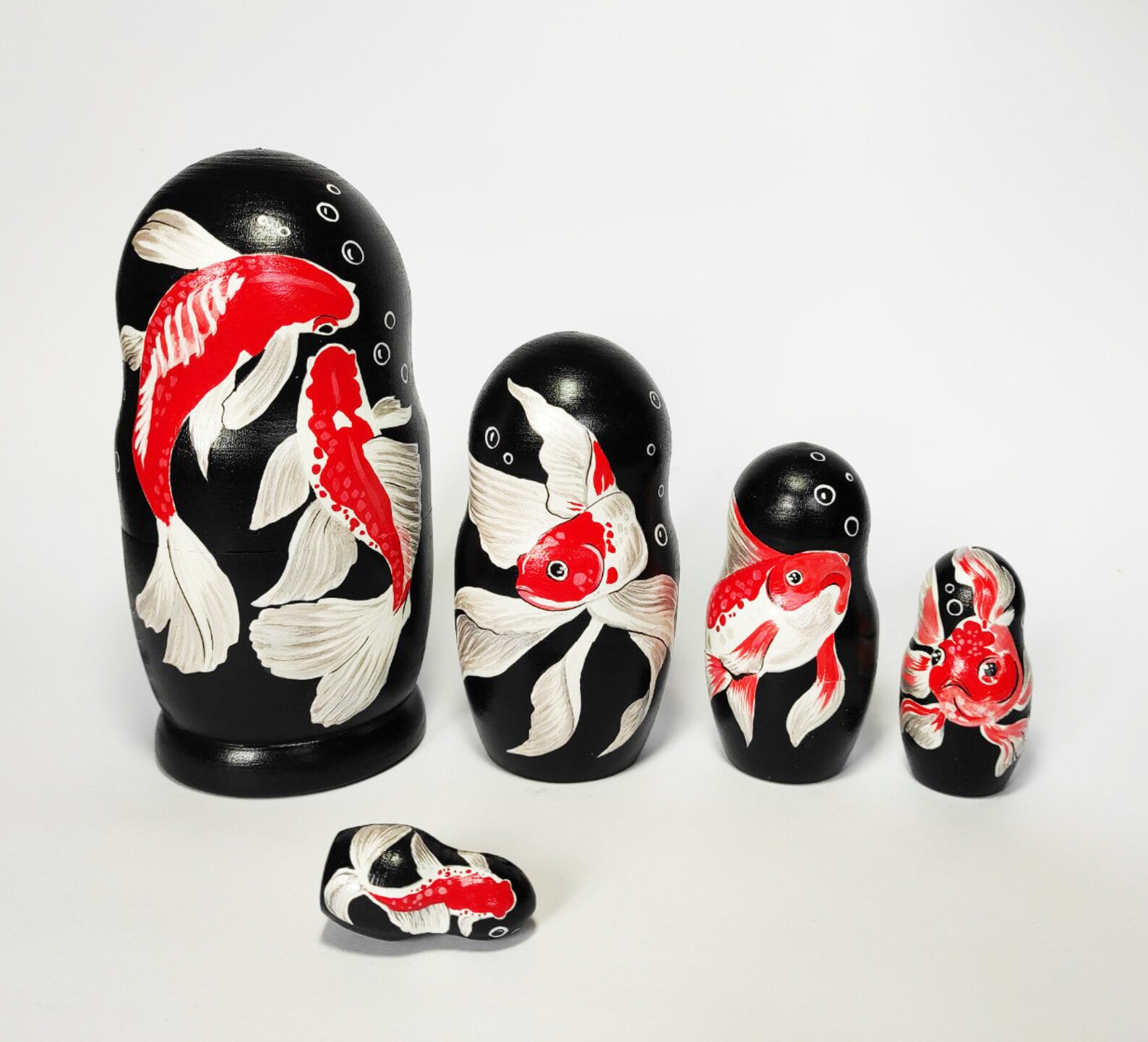 Koi Fish Art Nesting Dolls Japanese Inspired Pisces Acrilic - Etsy