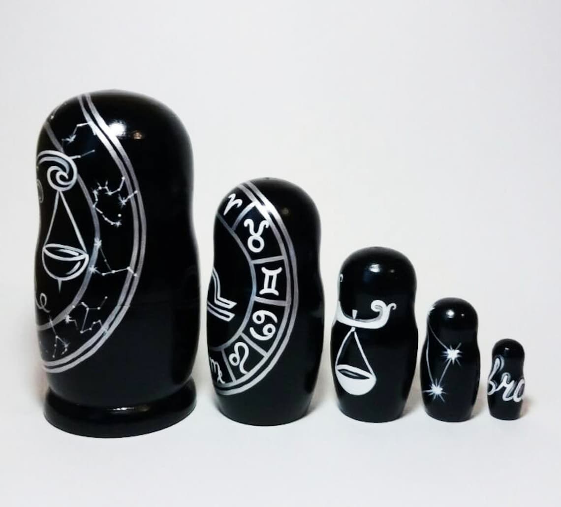 Libra Zodiac Nesting Doll Libra Symbol Matryoshka Signs of the - Etsy