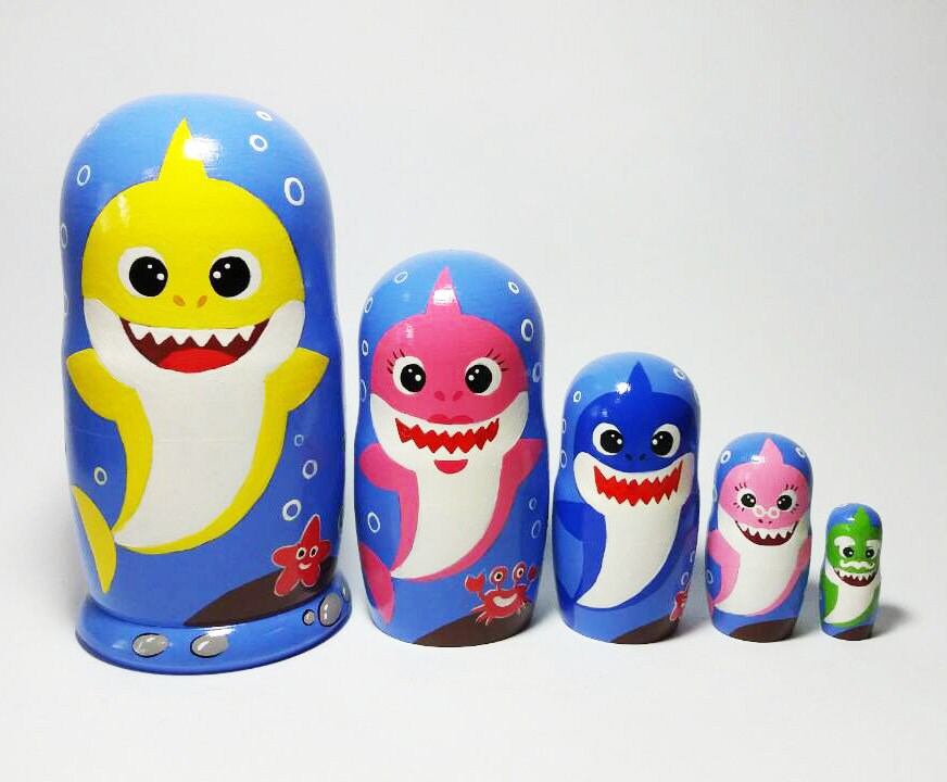 Baby Shark Nesting Dolls Family Shark Birthday Decor Daddy - Etsy