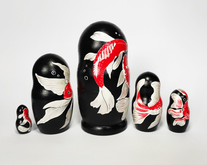 Koi Fish Art Nesting Dolls Japanese Inspired Pisces Acrilic - Etsy