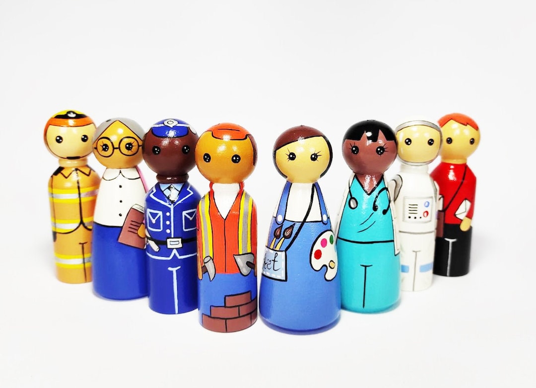 Community Helpers Peg Dolls Profession Peg Police Fireman Doctor Artist ...