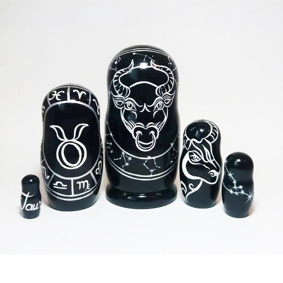 Taurus Zodiac Nesting Dolls: Hand-painted Astrology Decor - Etsy Ireland