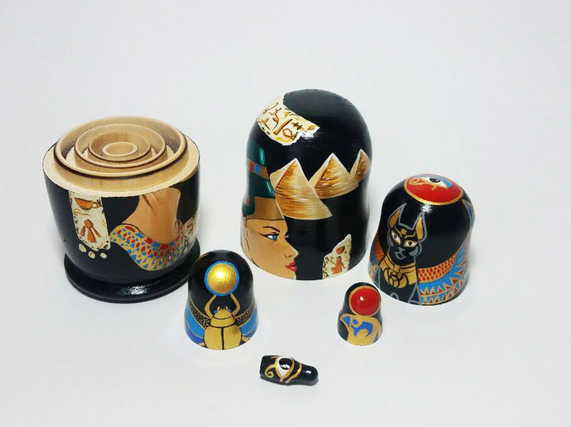 Egyptian Symbols Art Nesting Dolls Ancient Egypt Decor Egypt - Etsy