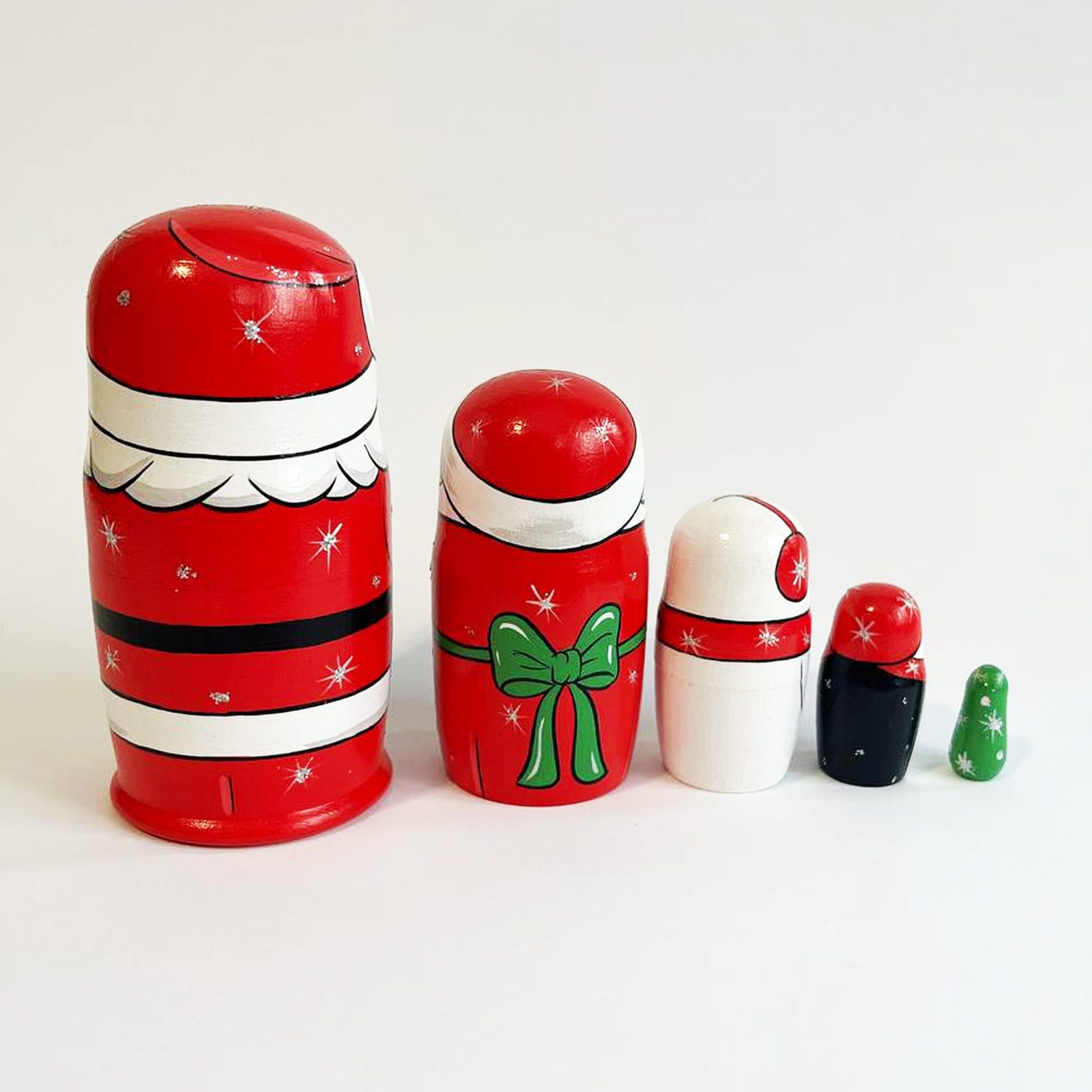 Christmas Nesting Dolls: Hand-painted Santa Matryoshka Set - Etsy