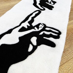 Hands of God Tufted Rug, Rug in Michelangelo Style, Creation of Adam ...