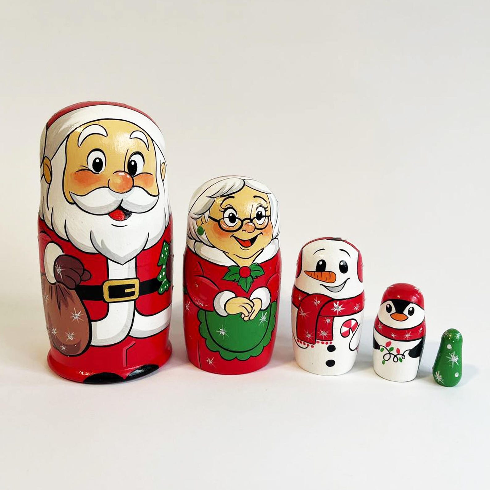 Christmas Nesting Dolls: Hand-painted Santa Matryoshka Set - Etsy