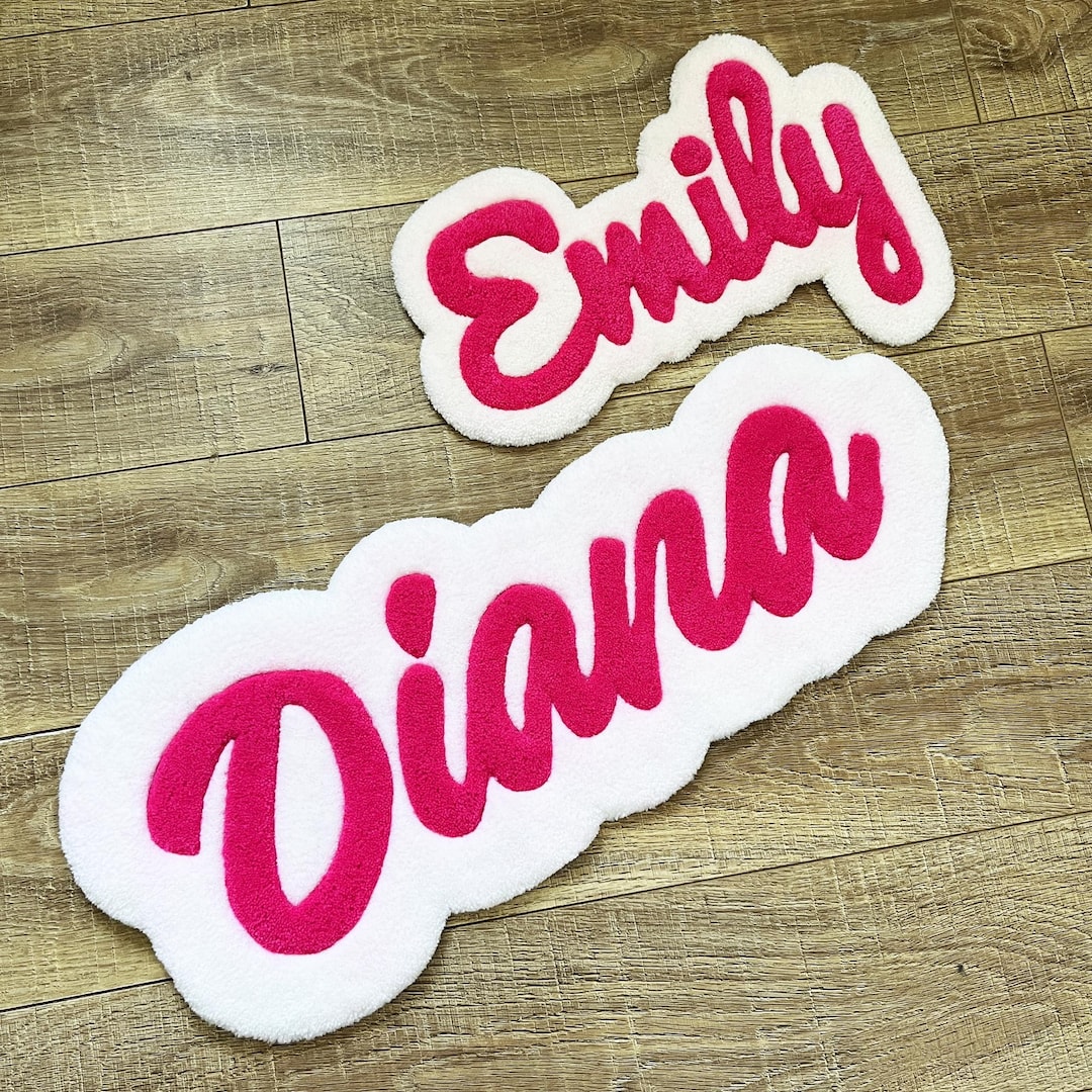 Custom Name Tufted Rug, Personalized Fluffy Rug, Customized Area Rug ...