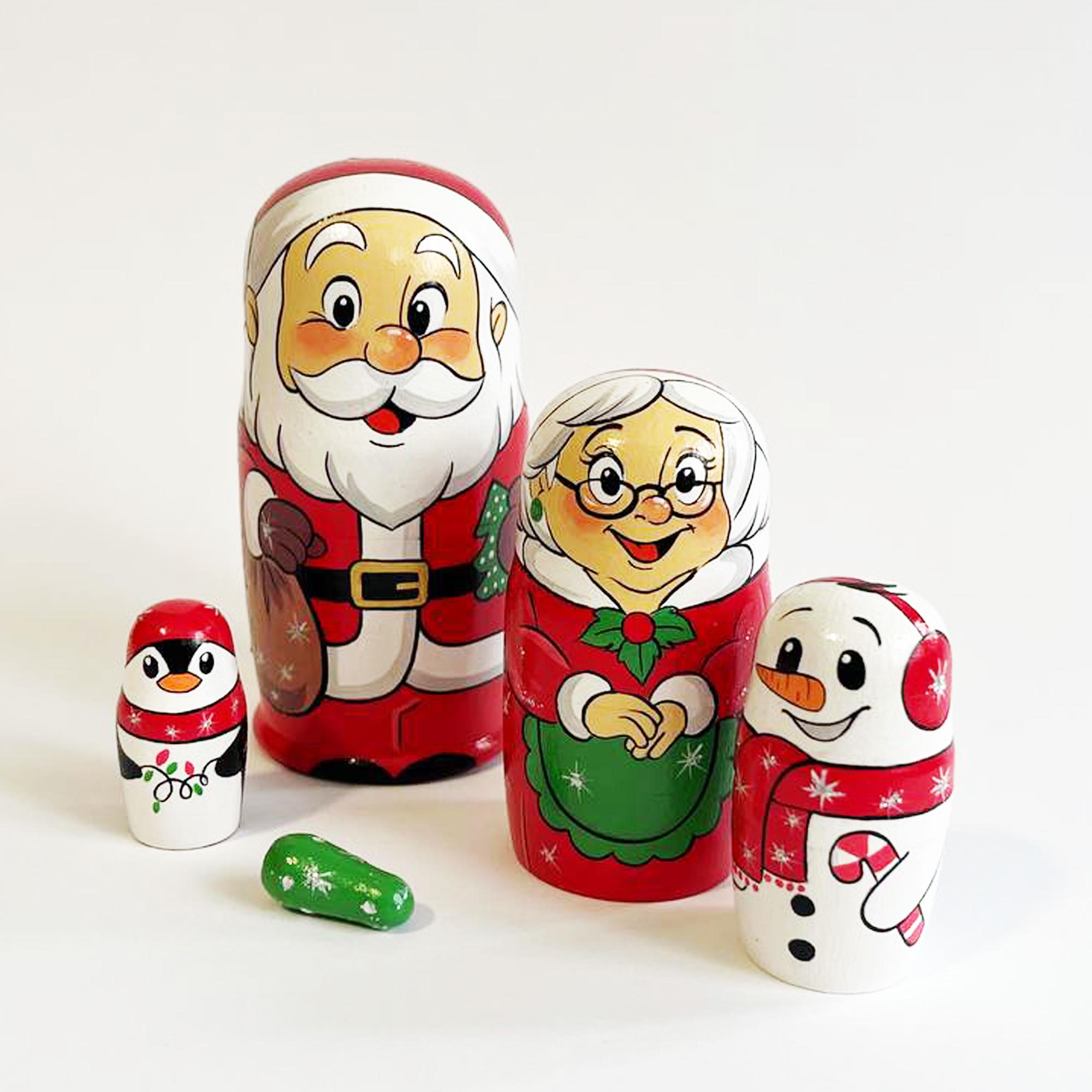 Christmas Nesting Dolls: Hand-painted Santa Matryoshka Set - Etsy