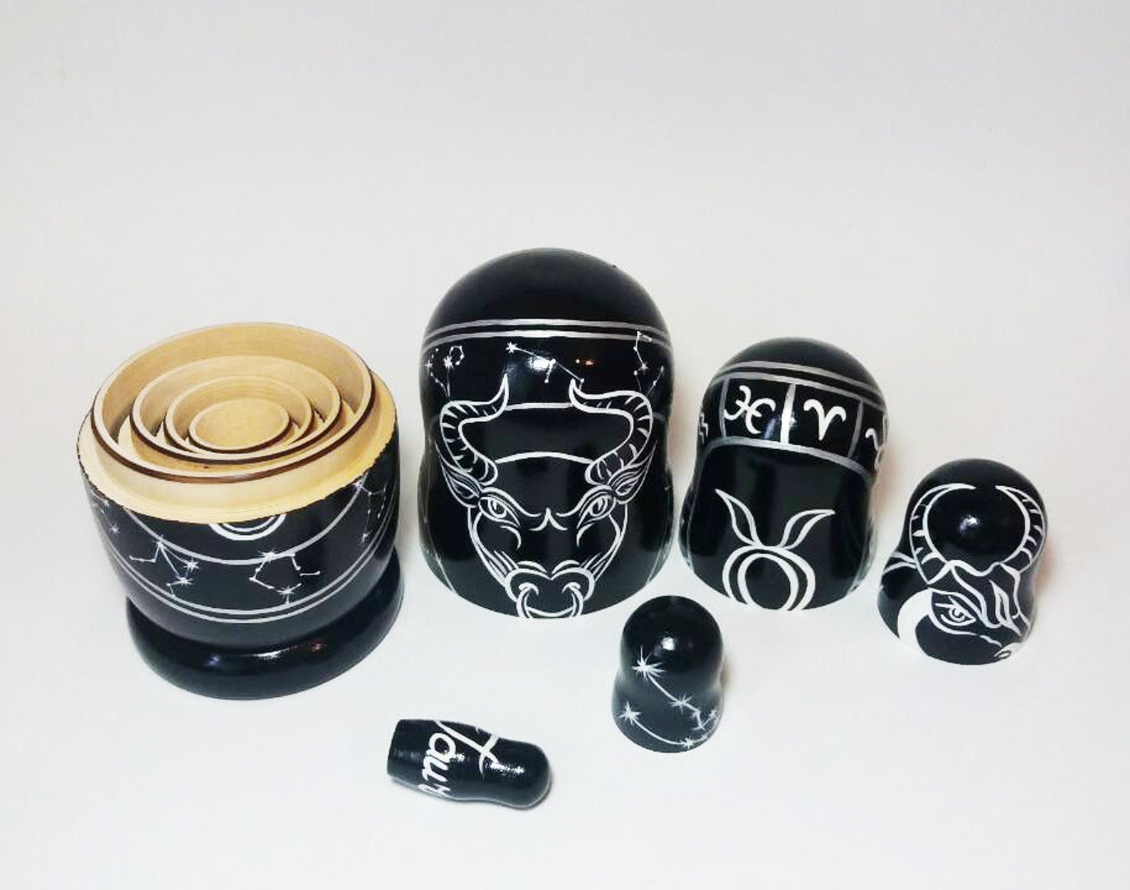 Taurus Zodiac Nesting Doll Taurus Symbol Matryoshka Signs of - Etsy