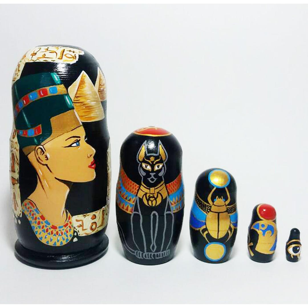 Egyptian Symbols Art Nesting Dolls Ancient Egypt Decor Egypt Hieroglyph ...