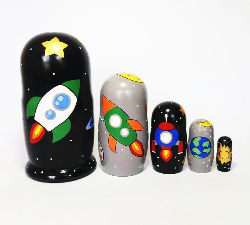Astronauts Nesting Dolls Galaxy Space Decor Rocket Ship - Etsy