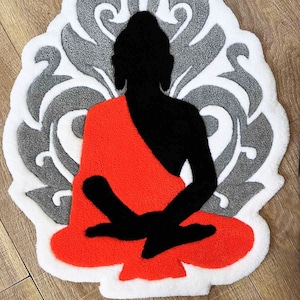 Meditation Tufted Rug, Spiritual Floor Carpet, Buddah Wall Art, Feng ...