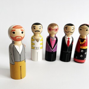 Art Icon Peg Dolls Hand Painted Wooden Figures, Gift for Artist or ...