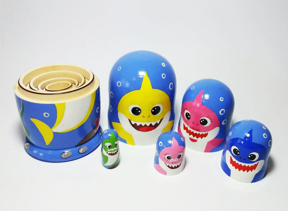 Baby Shark Nesting Dolls Family Shark Birthday Decor Daddy - Etsy