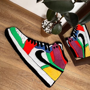 Sneakers Rug, Handmade Tufted Rug, Personalized Area Rug, Custom Floor ...