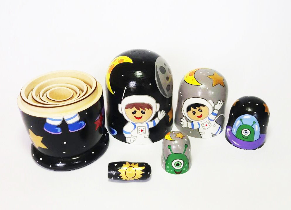Astronauts Nesting Dolls Galaxy Space Decor Rocket Ship - Etsy