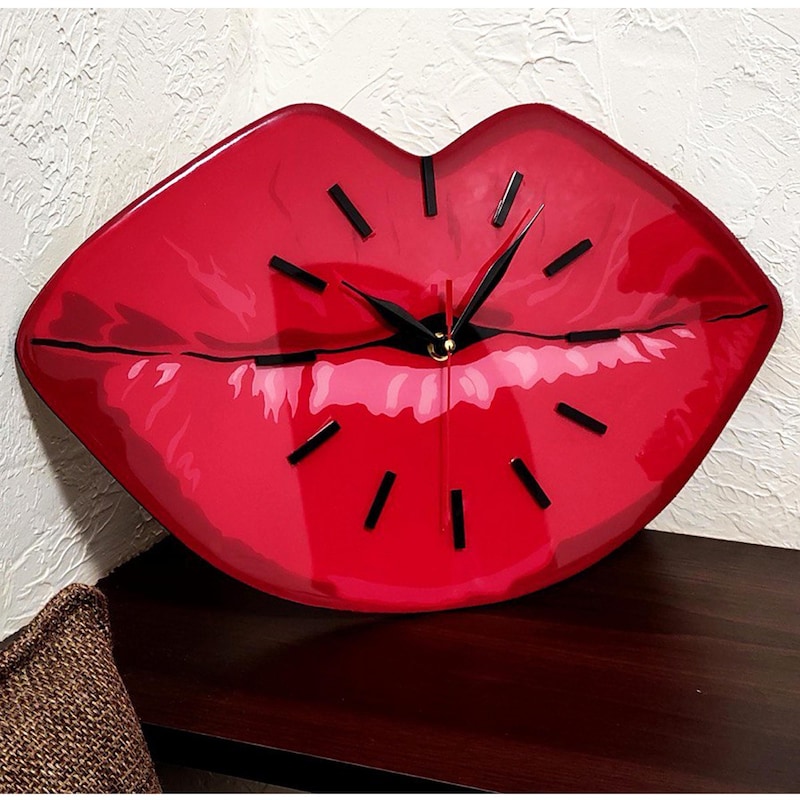 Red Wall Clock - Etsy