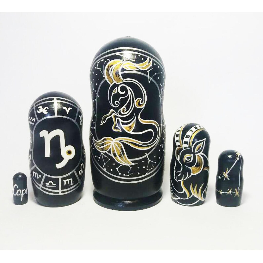 Capricorn Sing, Zodiac Nesting Dolls, Astrology Decor, December January ...