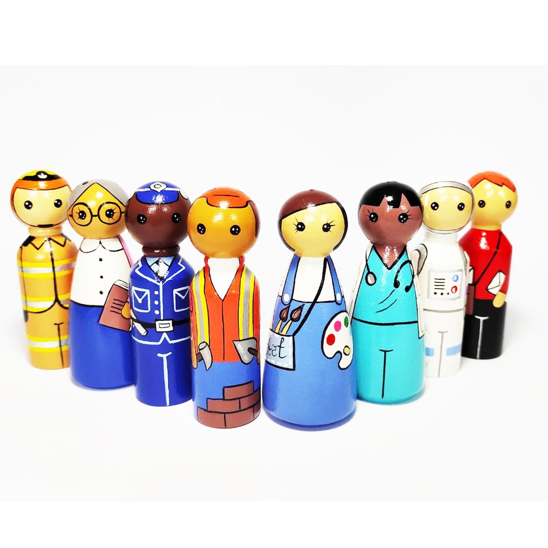 Community Helpers Peg Dolls Profession Peg Police Fireman Doctor Artist ...