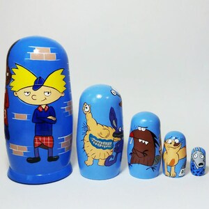 Cartoon Characters Nesting Dolls, 90s Cartoon Collection, Funny Gift ...