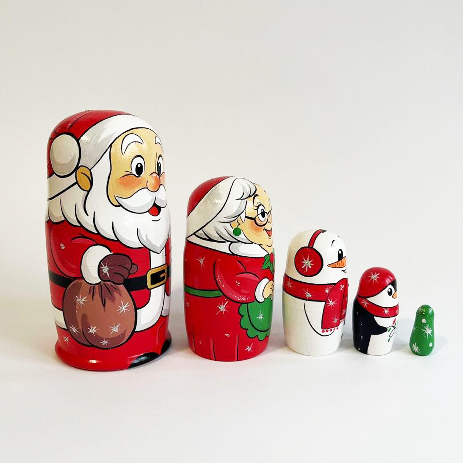 Christmas Nesting Dolls: Hand-painted Santa Matryoshka Set - Etsy
