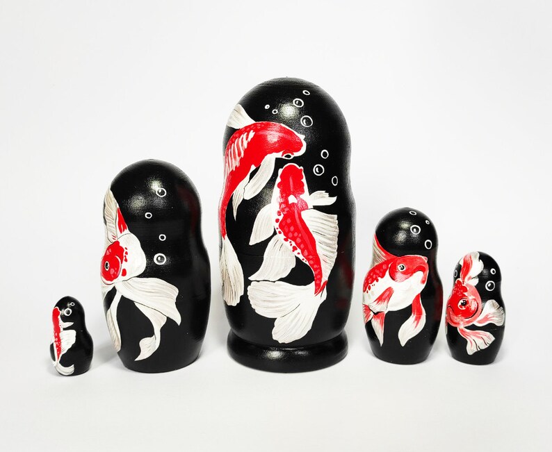 Koi Fish Art Nesting Dolls Japanese Inspired Pisces Acrilic - Etsy