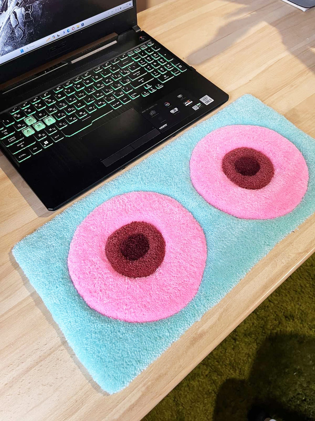Female Breast Кeyboard Tufted Rug, Fluffy Tufted Rug, Wrist Rest Women ...