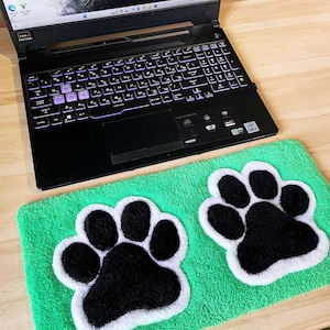 Keyboard-shaped Tufted Rug, Paw-shaped Wrist Rest, Acrylic Carpet for ...