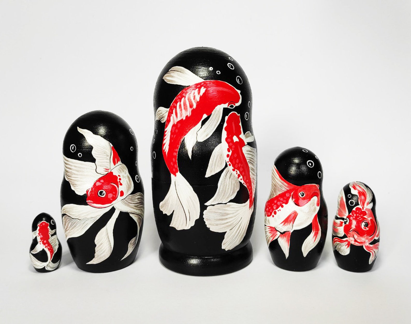 Koi Fish Art Nesting Dolls Japanese Inspired Pisces Acrilic - Etsy