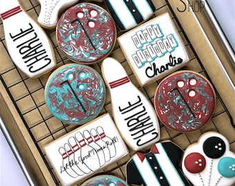 Bowling Theme Sugar Cookies - Set of 12 Delicious Strikes! - Etsy