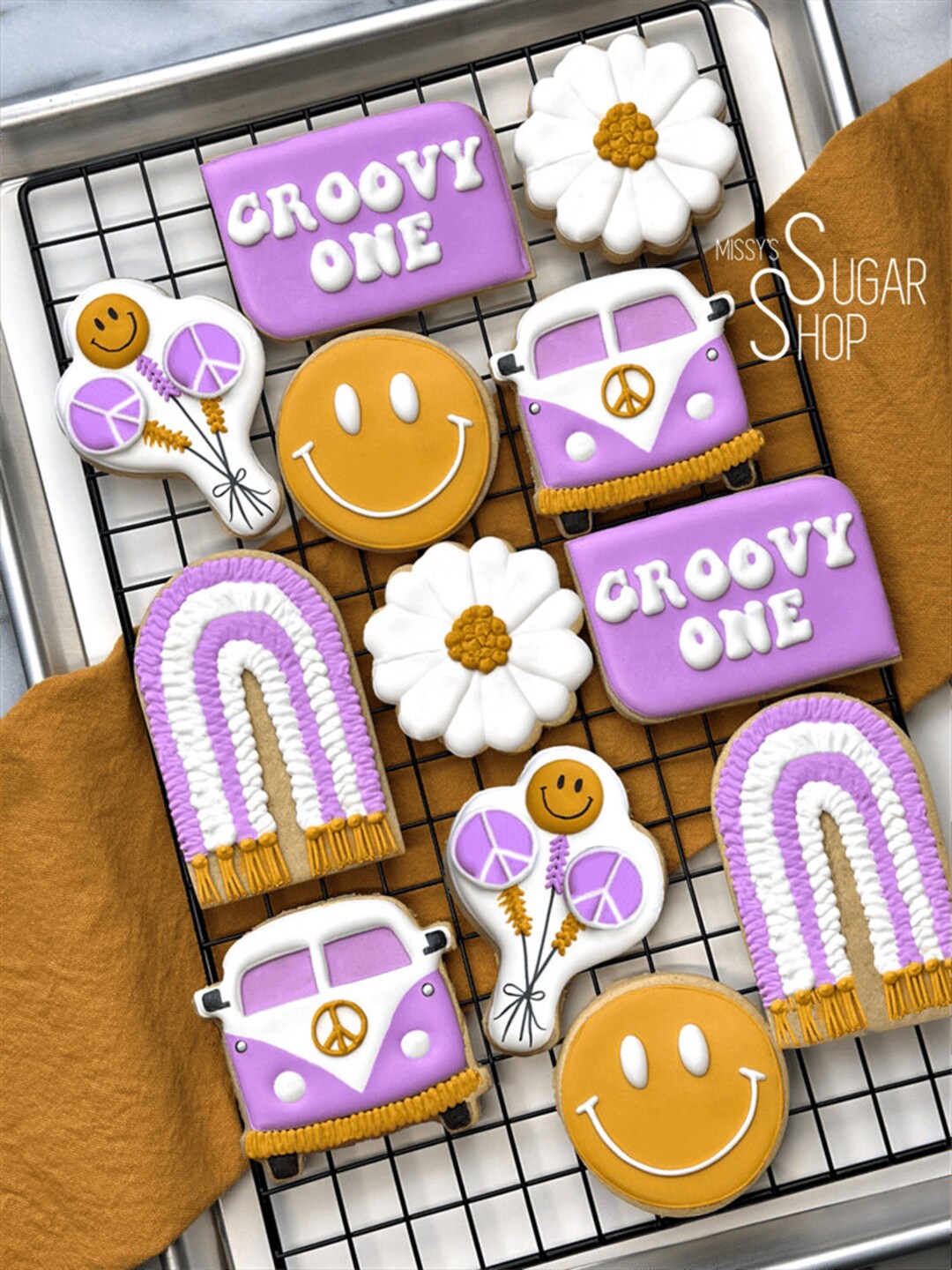 Groovy One/groovy Two Birthday (12 Cookies) - Etsy