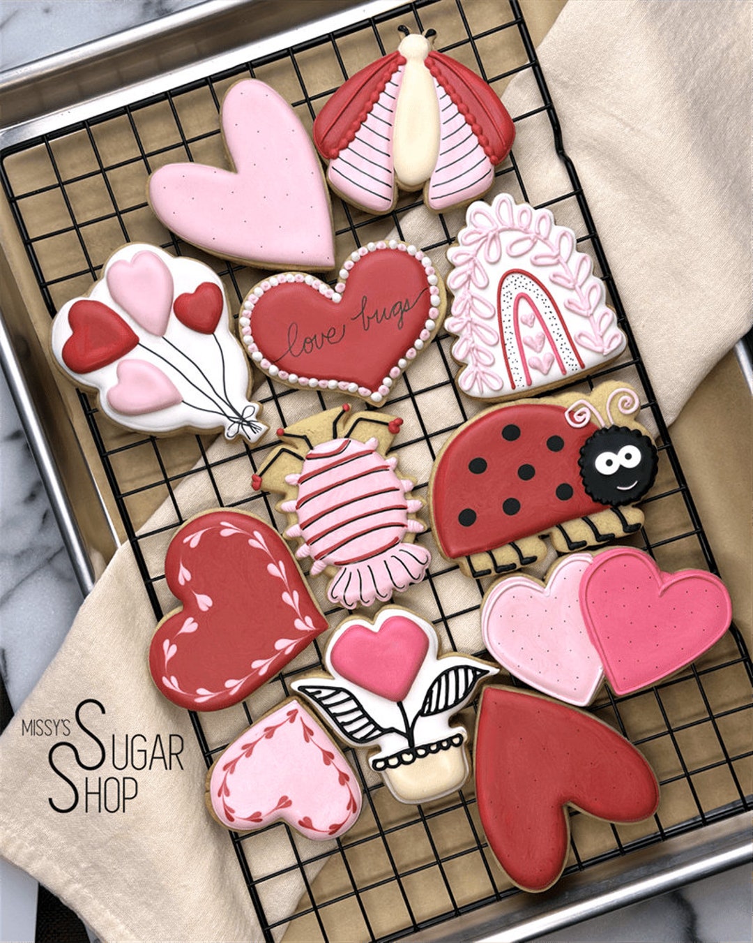 Love Bugs Valentine's 12 Cookies - Etsy