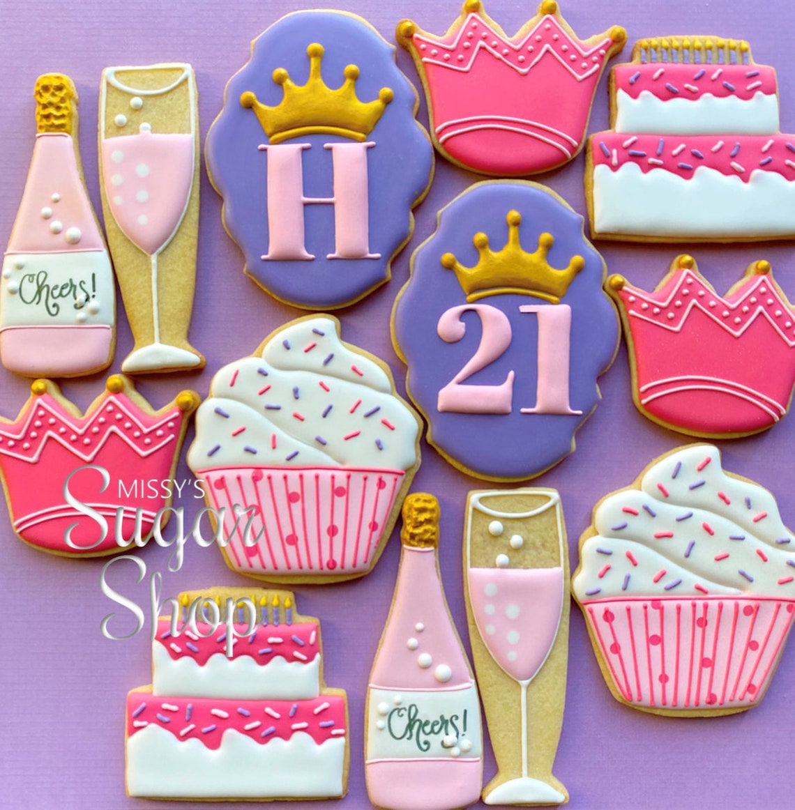 21st Birthday 12 cookies | Etsy