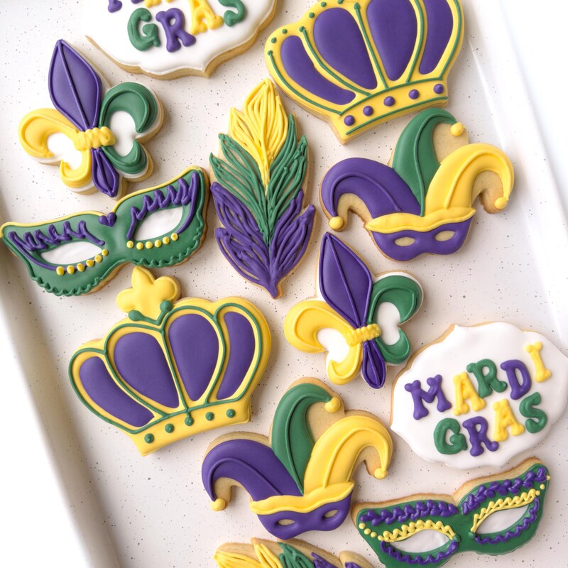 Mardi Gras Cookies - Etsy