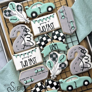 Two Fast Racecar 2nd Birthday 12 Cookies - Etsy