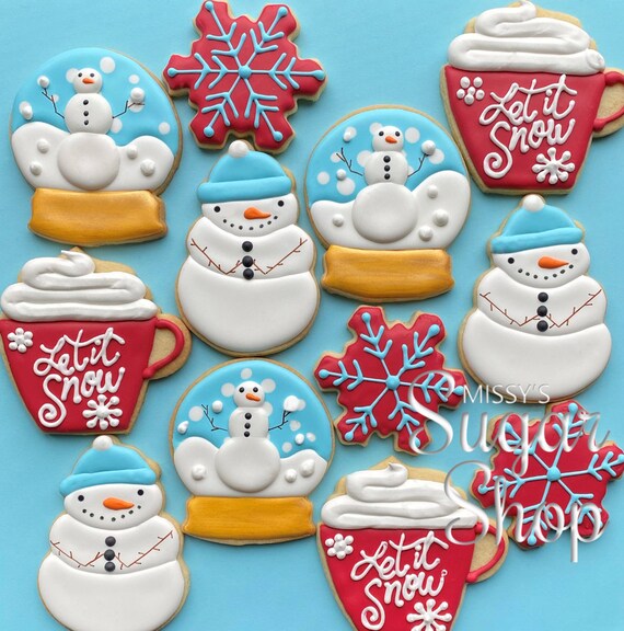 Let it Snow 12 cookies | Etsy