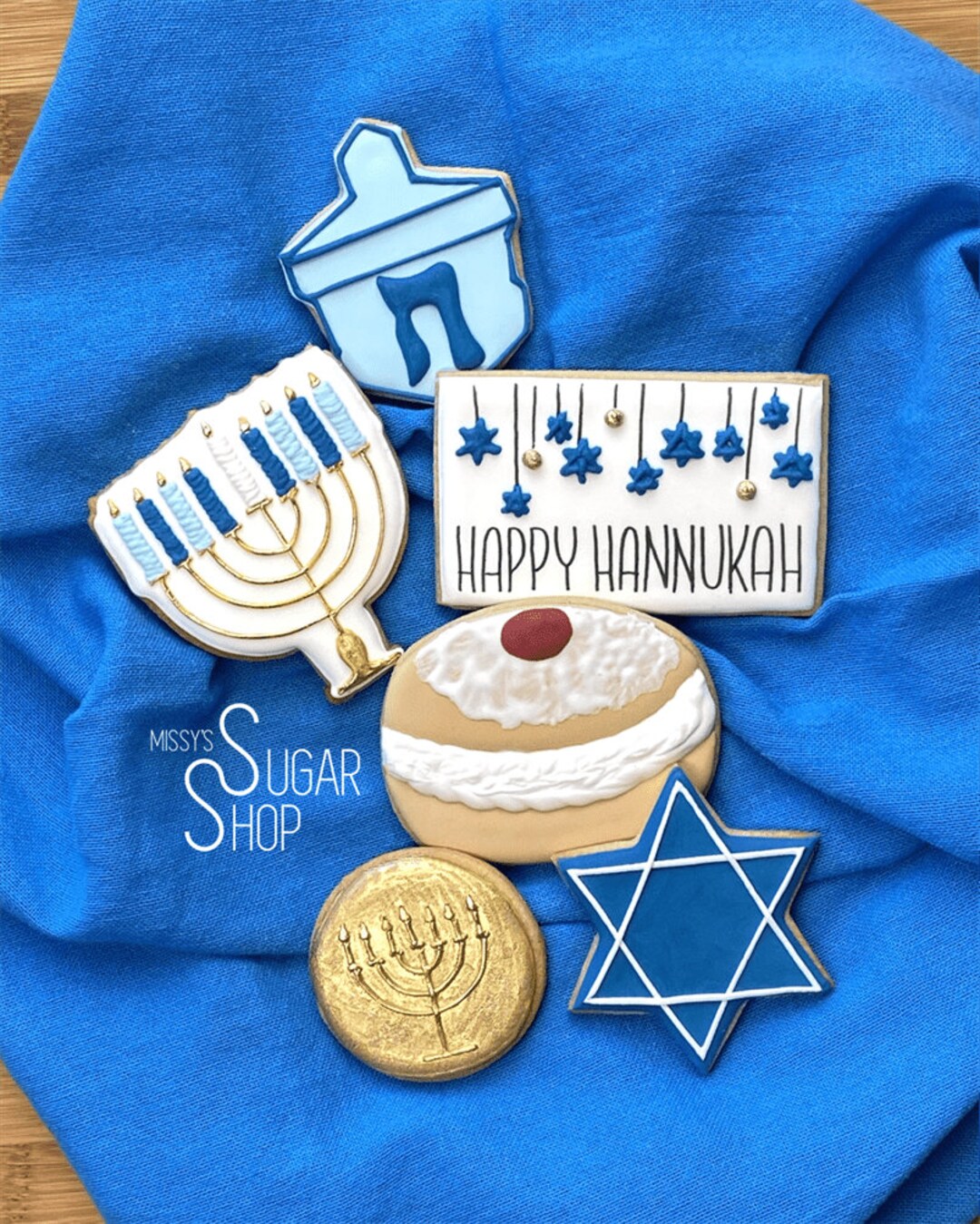 Happy Hanukkah 12 Cookies - Etsy